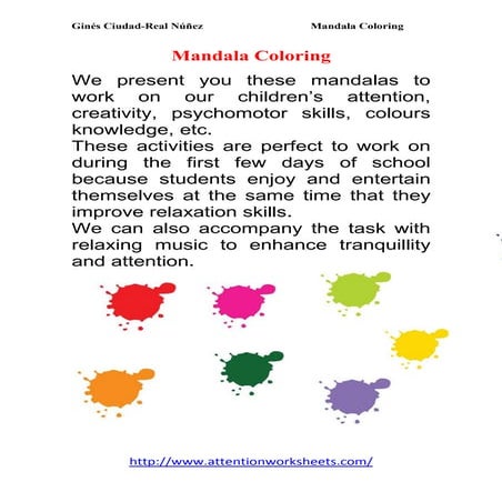 Mandala coloring-activities-pdf | PDF | Arts and Crafts | Hobbies ...