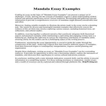 Mandala Essay Examples | PDF