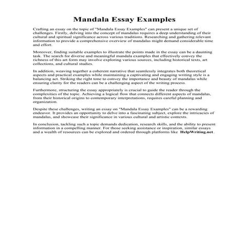 Mandala Essay Examples | PDF