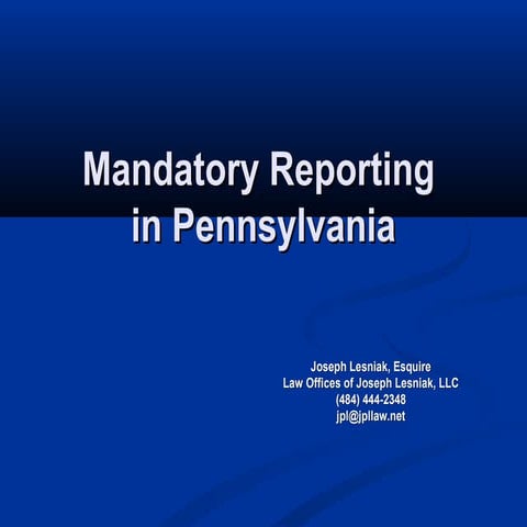 Mandatory Reporting PowerPoint | PPTX