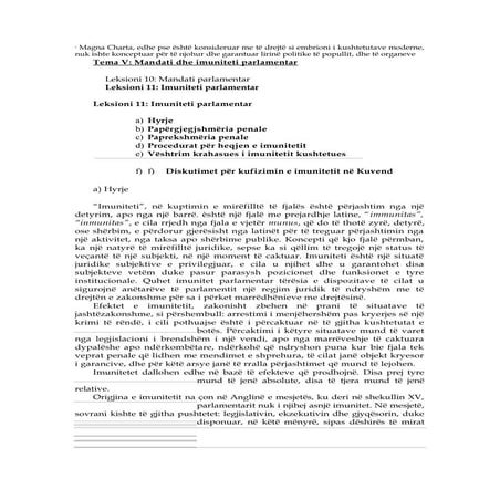 Mandati dhe imuniteti parlamentar | RTF