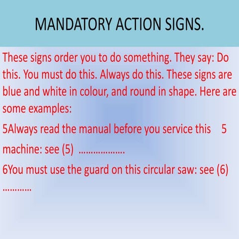 Mandatory action signs | PPTX