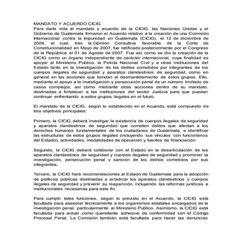 Mandato y acuerdo cicig | DOCX
