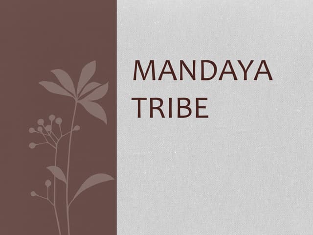 Mansaka tribe | PPTX