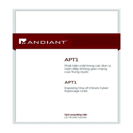 Mandiant report about apt1 of china to us | PDF