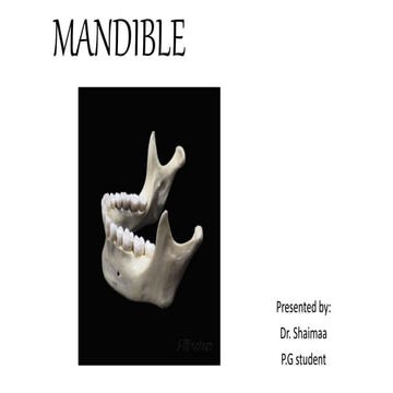 Anatomy of mandible | PPTX