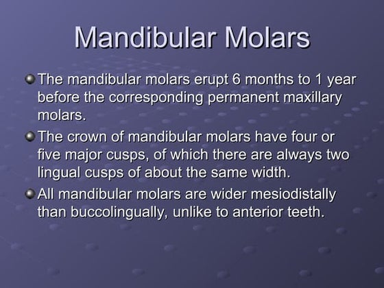 Maxillary second molar | PPTX | Dental Health | Diseases and Conditions