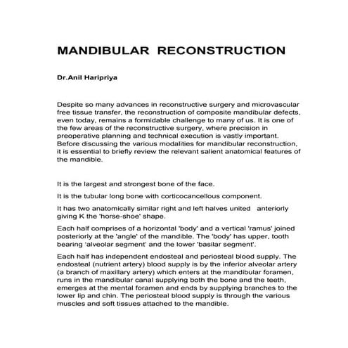 Mandibular reconstruction | DOCX