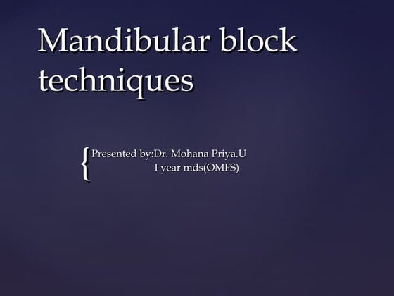 Posterior superior alveolar (psa) nerve block | PPT