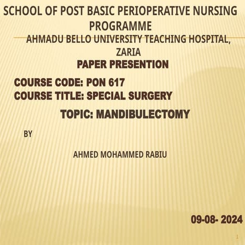 MANDIBULECTOMY POWER POINTS presentation | PPTX
