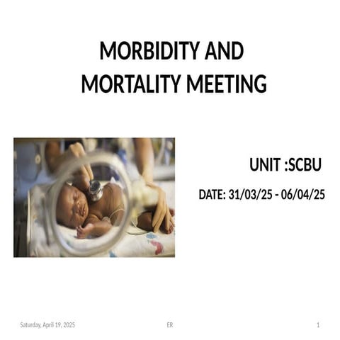 Morbidity AND Mortality meeting JMB hospital | PPT