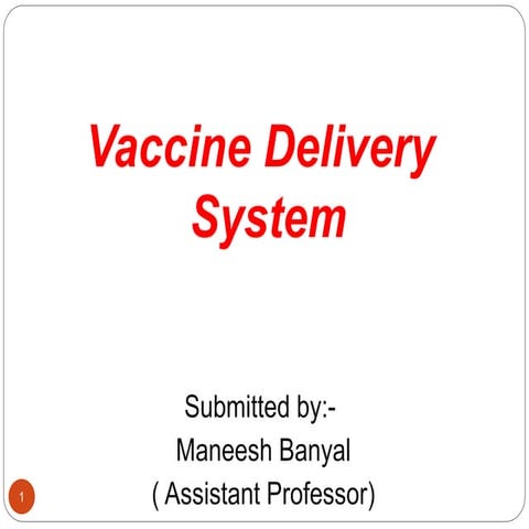 Maneesh banyal vaccine delivery system | PPT