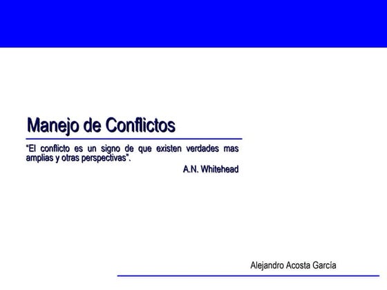 Manejo De Conflictos | PPT