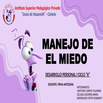 EL MIEDO, DEFINICIÓN, TIPOS DE MIEDO Y MAS | PPTX