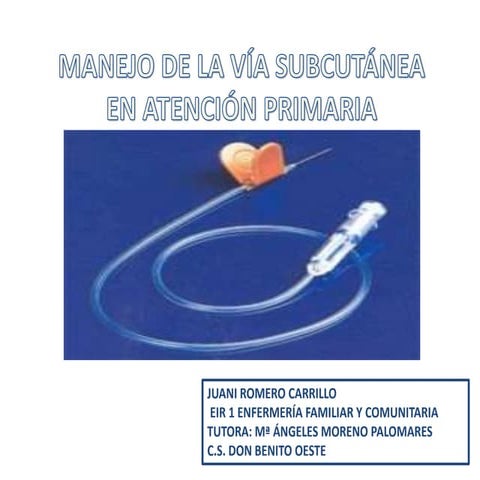 Manejo de la vía subcutánea en atención primaria | PPTX
