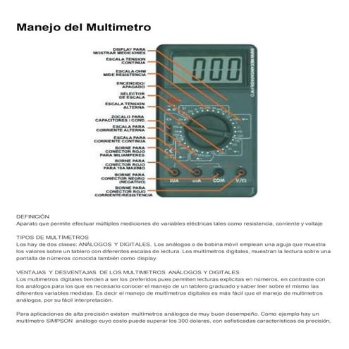 Manejo del multimetro | DOCX