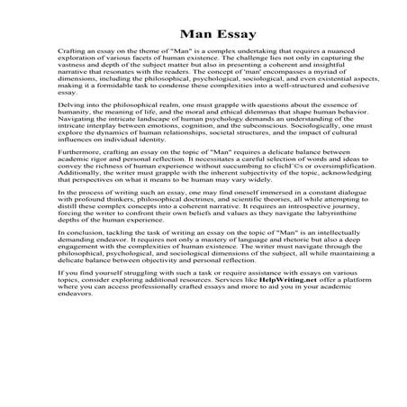 Man Essay | PDF