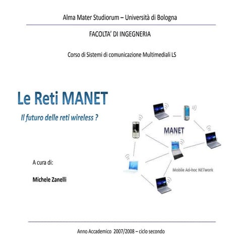 Manet Mobile Ad Hoc Network | PPTX | Computer Networking | Computing
