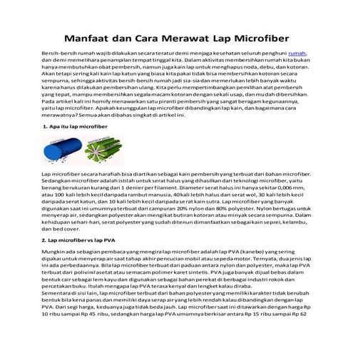 Apa itu microfiber | PDF
