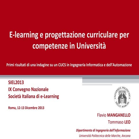 E-learning and Competency-based Curriculum design in University | PPT