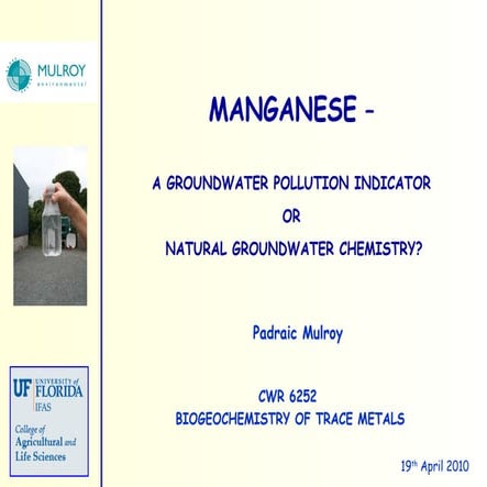 Manganese - A Water Pollution Indicator Or Natural Groundwater ...