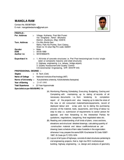 Hafiz Ahmed Waqas Resume | PDF | Civil Engineering Industry | Industries