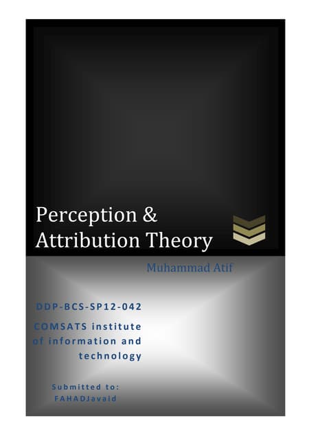Kelley’s theory of attribution | PPTX | Science
