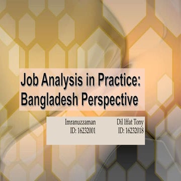 Job Analysis in Practice: Bangladesh Perspective | PPTX