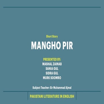 Mango Pir Story by Fatima Bhutto story made by student of Shaikh ayaz ...