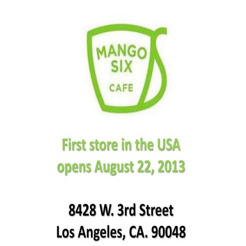 Cafe MangoSix Menu | PPTX
