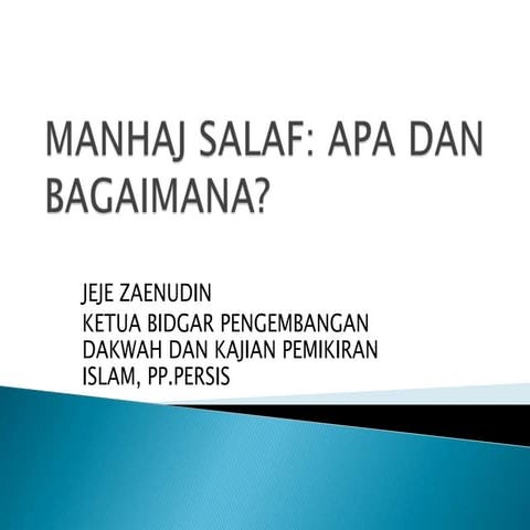 Manhaj salaf | PPTX