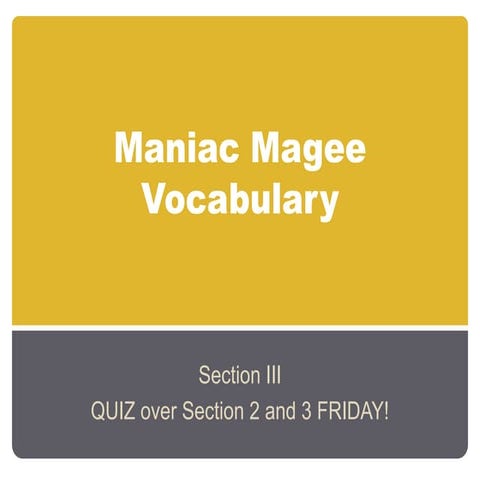 Maniac Magee Vocab 2 | PPT