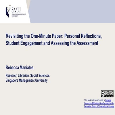Revisiting the One-Minute Paper: Personal Reflections, Student ...