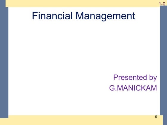 Chapter 1 Introduction to financial management | PPT | Business ...