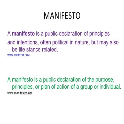 Manifesto | PPT