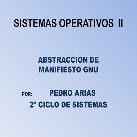 Abstraccion Del Manifiesto Gnu Ppt 