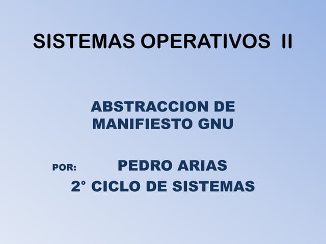 Abstraccion Del Manifiesto Gnu Ppt