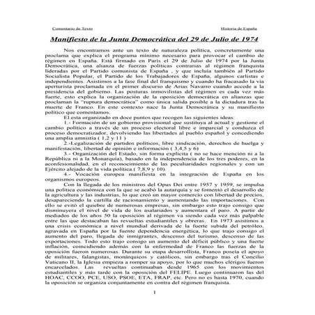 Manifiesto junta democrática | DOC