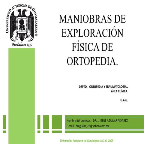 Maniobras en la exploración de rodilla | PPTX