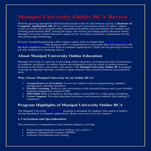 Manipal University Online BCA Review.pdf