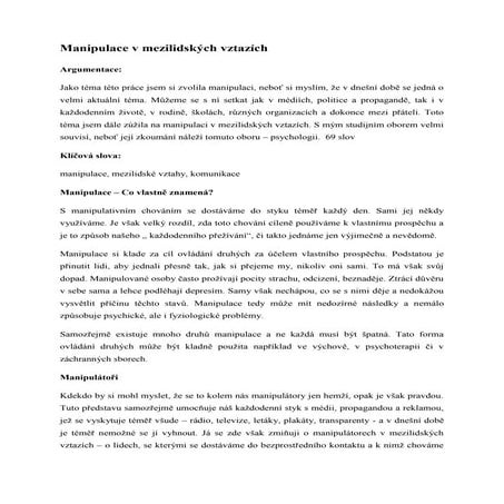 Manipulace | PDF