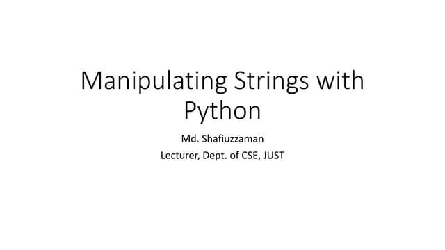 Manipulating String With Python Pptx Programming Languages Computing