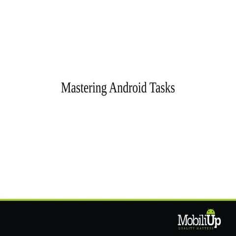 Manipulating Android Tasks And Back Stack Pdf Operating Systems Computer Software And