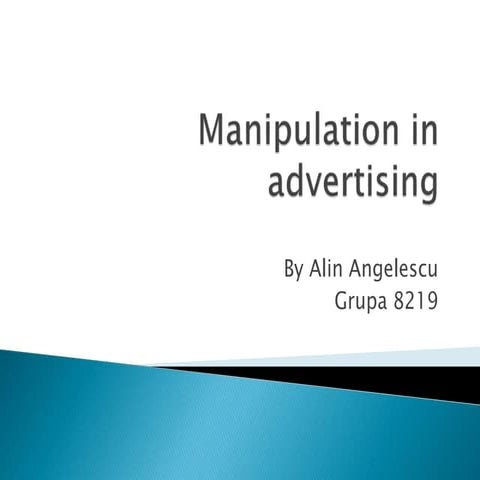 Manipulation in advertising | PPTX