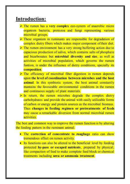 RUMEN ECOSYSTEM AND CLASSIFICATION OF RUMEN MICROBES.pptx | Biological ...
