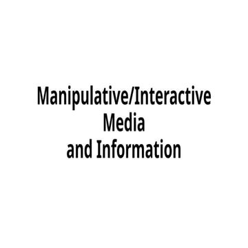 Module 16 Manipulative Information and Media | PPTX
