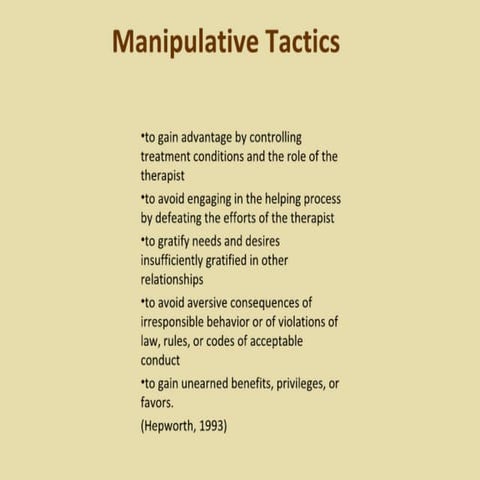 Manipulative tactics | PPT