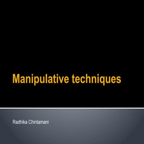 Manipulative techniques | PDF