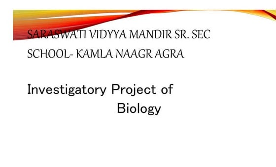 Class 12 Biology Investigatory Project CBSE | PDF