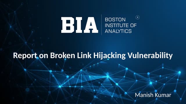Understanding and Mitigating Broken Link Hijacking Vulnerabilities | PPTX Understanding and Mitigating Broken Link Hijacking Vulnerabilities | PPTX